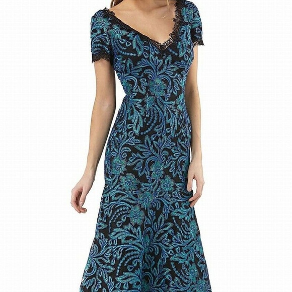 JS Collections | Dresses | Js Collections Womens Green Embroidered ...